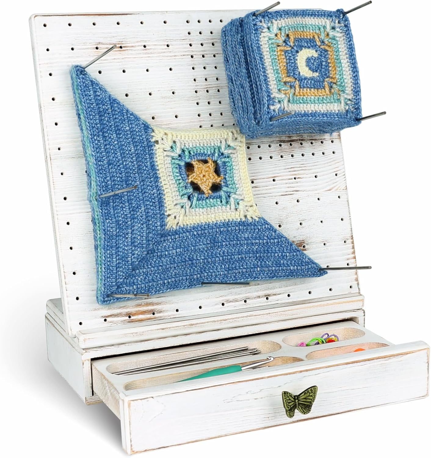 Premium Beech Wood Crochet Blocking Board Kit with 50 Stainless Steel ...