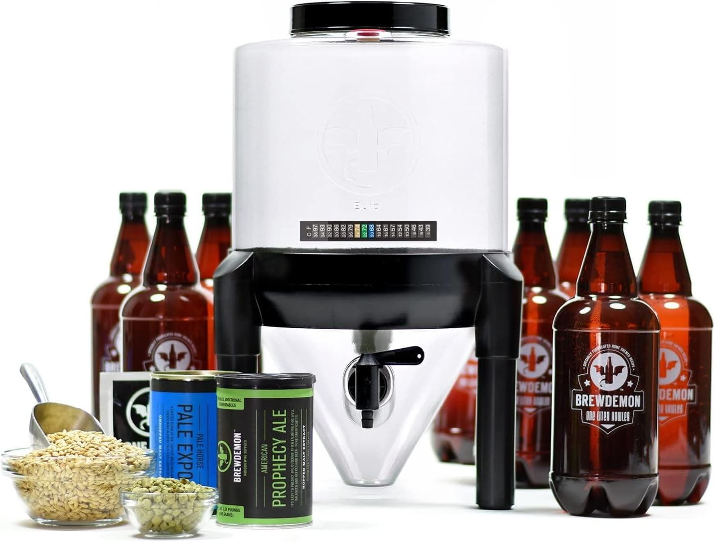 Premium Beer Making Kit with Bottles - Our Patented Conical Fermenter ...
