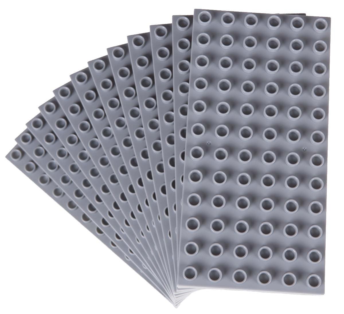 Premium Big Briks Light Gray Baseplate Set - 12 Pack - Compatible with ...