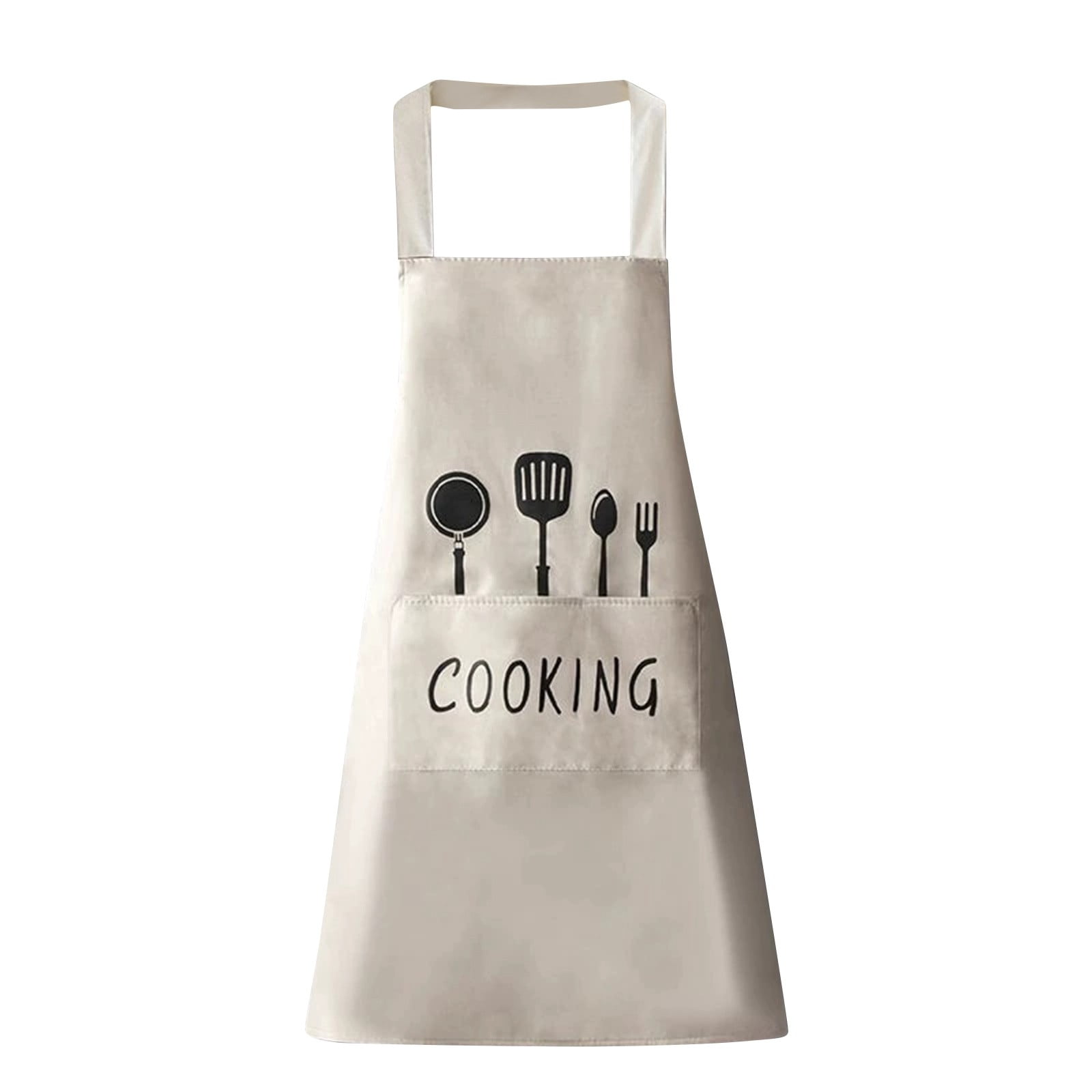 Premium Black Cooking Apron with Golden Utensil Design Adjustable Neck ...