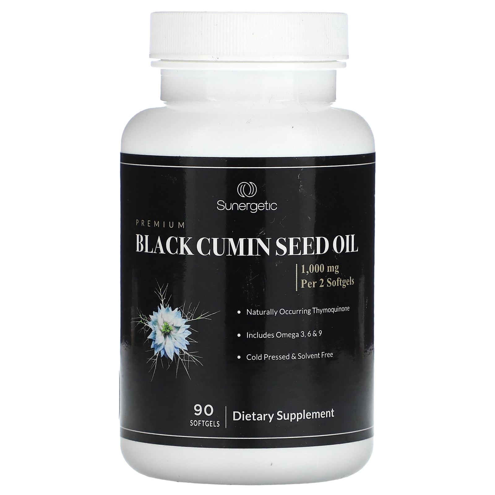 Premium Black Cumin Seed Oil, 500 mg , 90 Softgels, Sunergetic ...