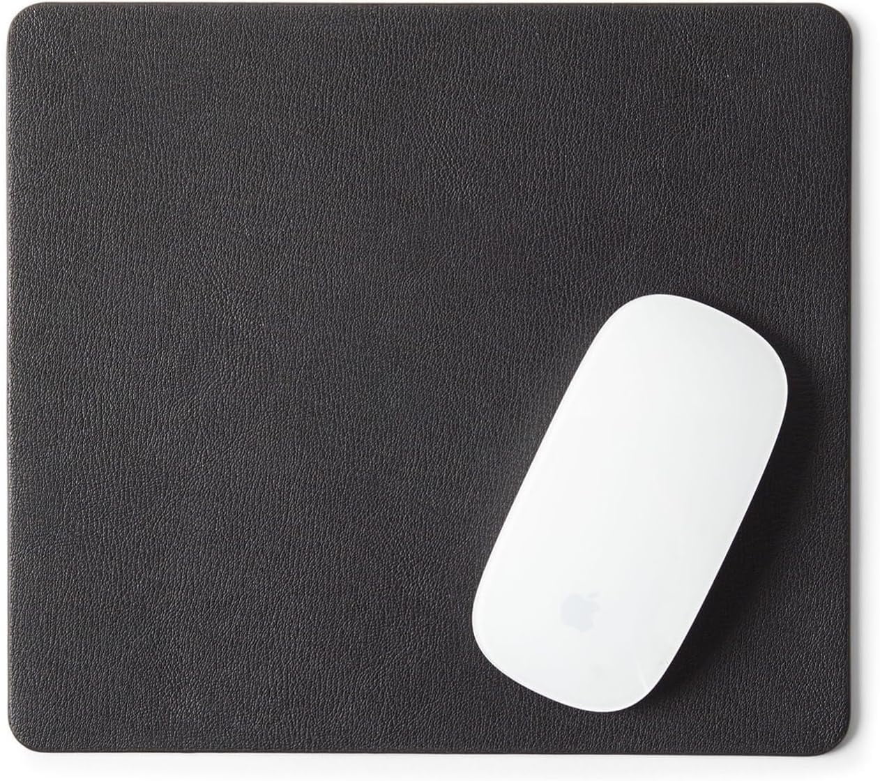 Premium Black Modern Mouse Pad, Made with Italian Leather, Slim ...