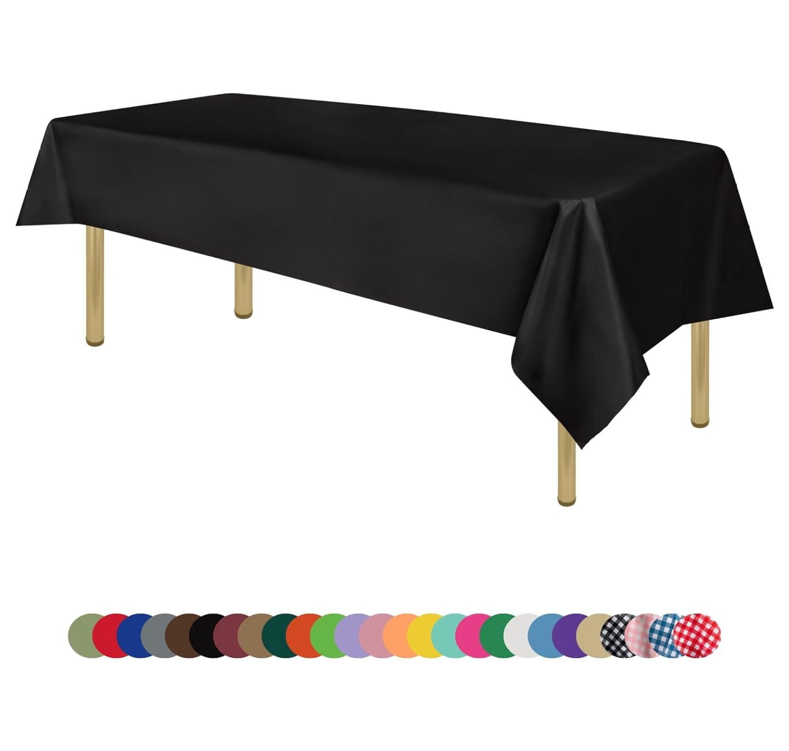 Premium Black Plastic Table Cloth Disposable (12 Pk) Plastic ...