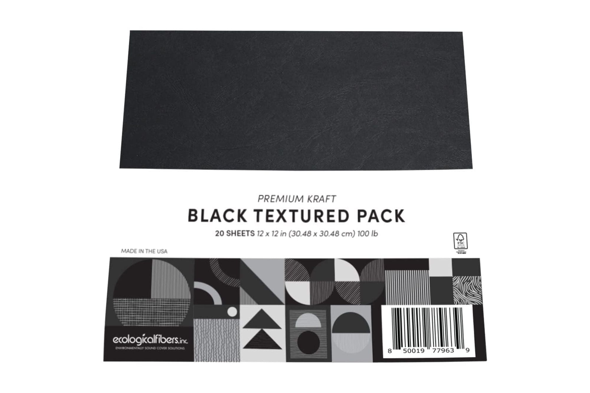 Premium Black Textured Kraft TSF6 Paper Collection, 12" x 12", Pack of ...