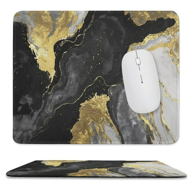 Premium Black and Gold Marble Mouse Pad, 10x12 Inches, Non-Slip, Cute ...