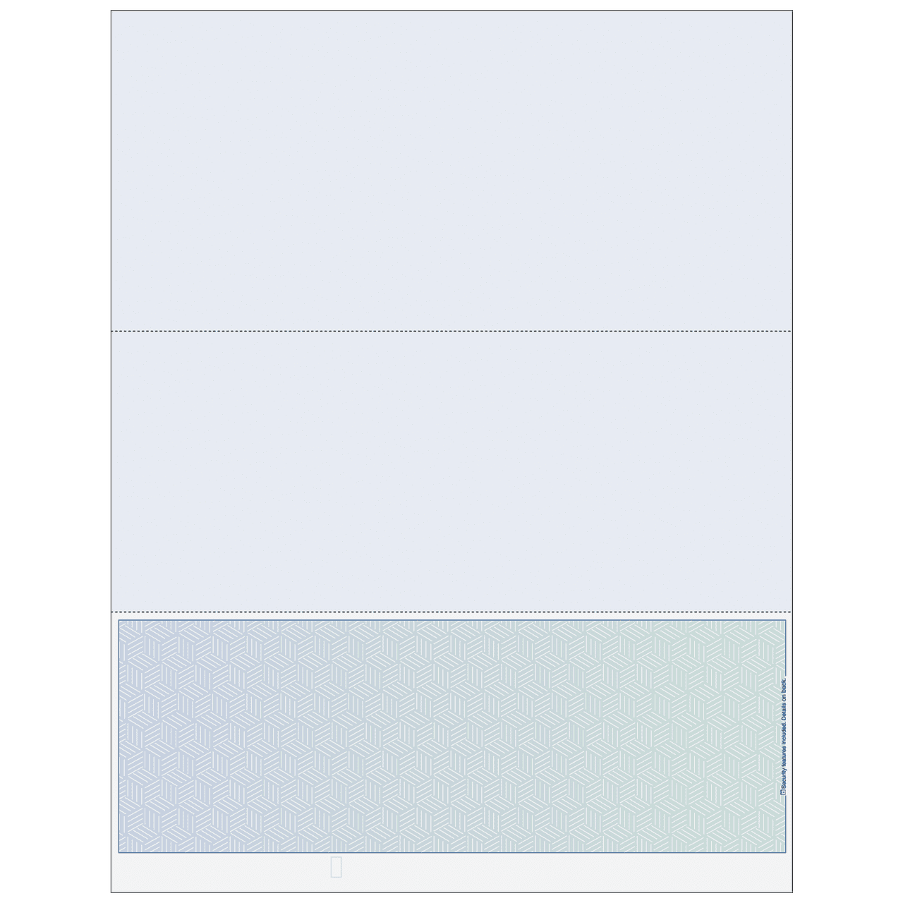 Premium Blank Bottom Business Check with Prismatic Blue/Green ...
