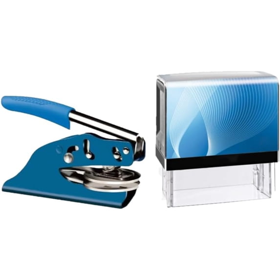 Premium Blue Notary Seal Embosser andBlue Printer 40 Self Inking Notary ...