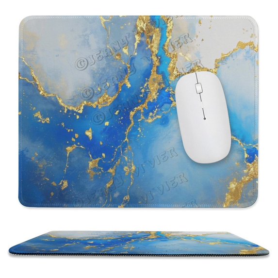 Premium Blue and Gold Marble Mouse Pad, 10x12 Inches, Non-Slip, Cute ...