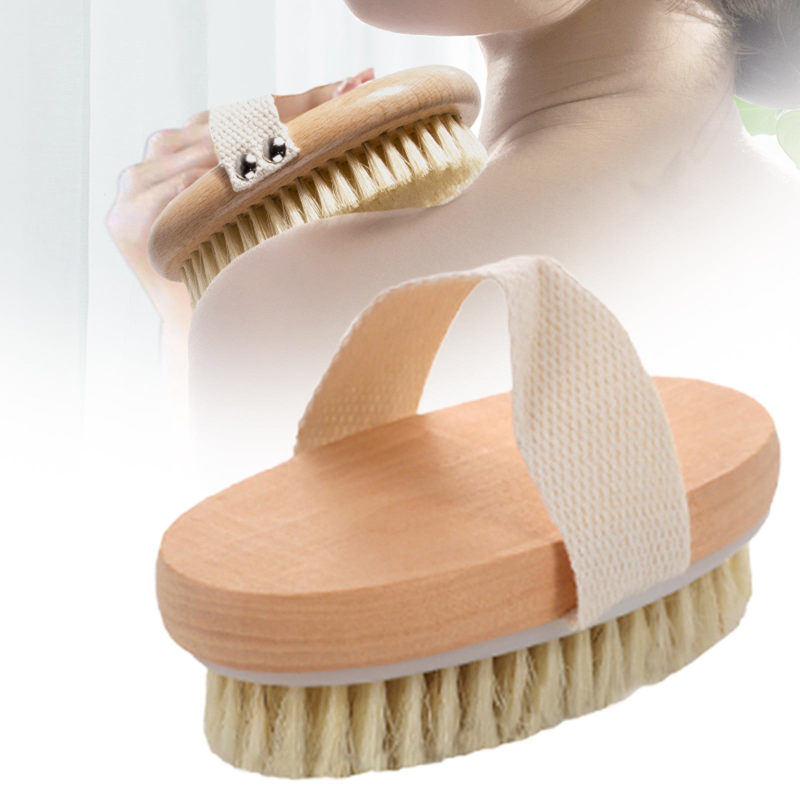 Premium Body Exfoliating Brush With Natural Wild Boar Bristles For Dry ...