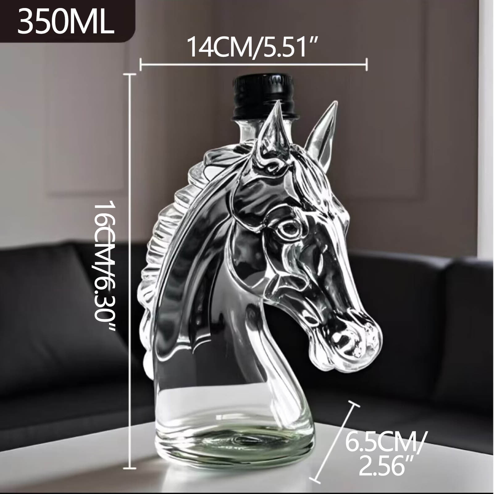 Premium Borosilicate Glass Whiskey Decanter with Unique Horse Head ...