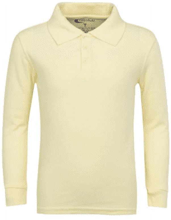Premium Boys School Uniform Long Sleeve Stain Guard Polo Shirt ...