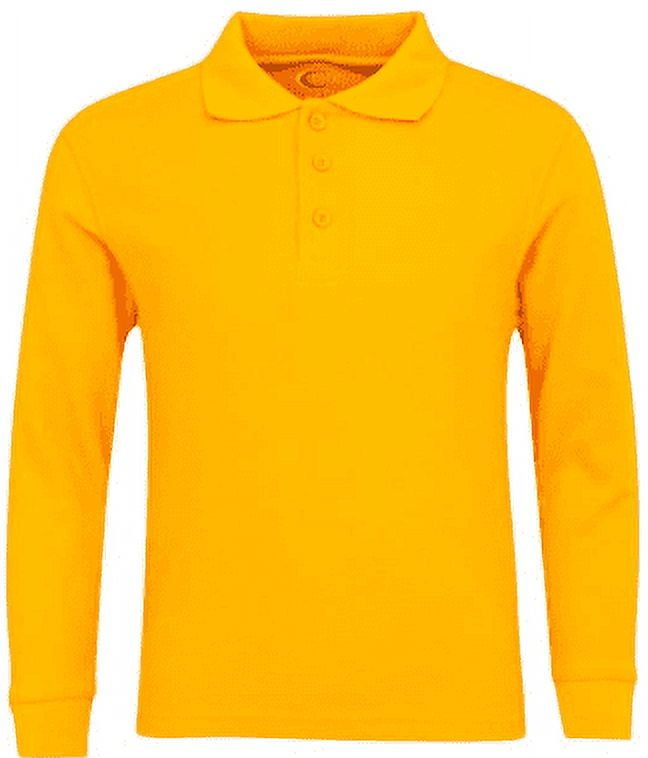 Premium Boys School Uniform Long Sleeve Stain Guard Polo Shirt ...