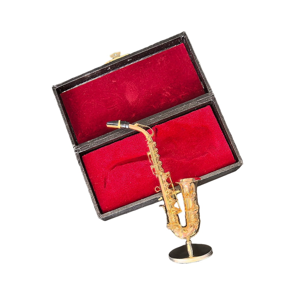 Premium Brass Gold Plated Saxophone Model Detailed Replicas Home Office ...