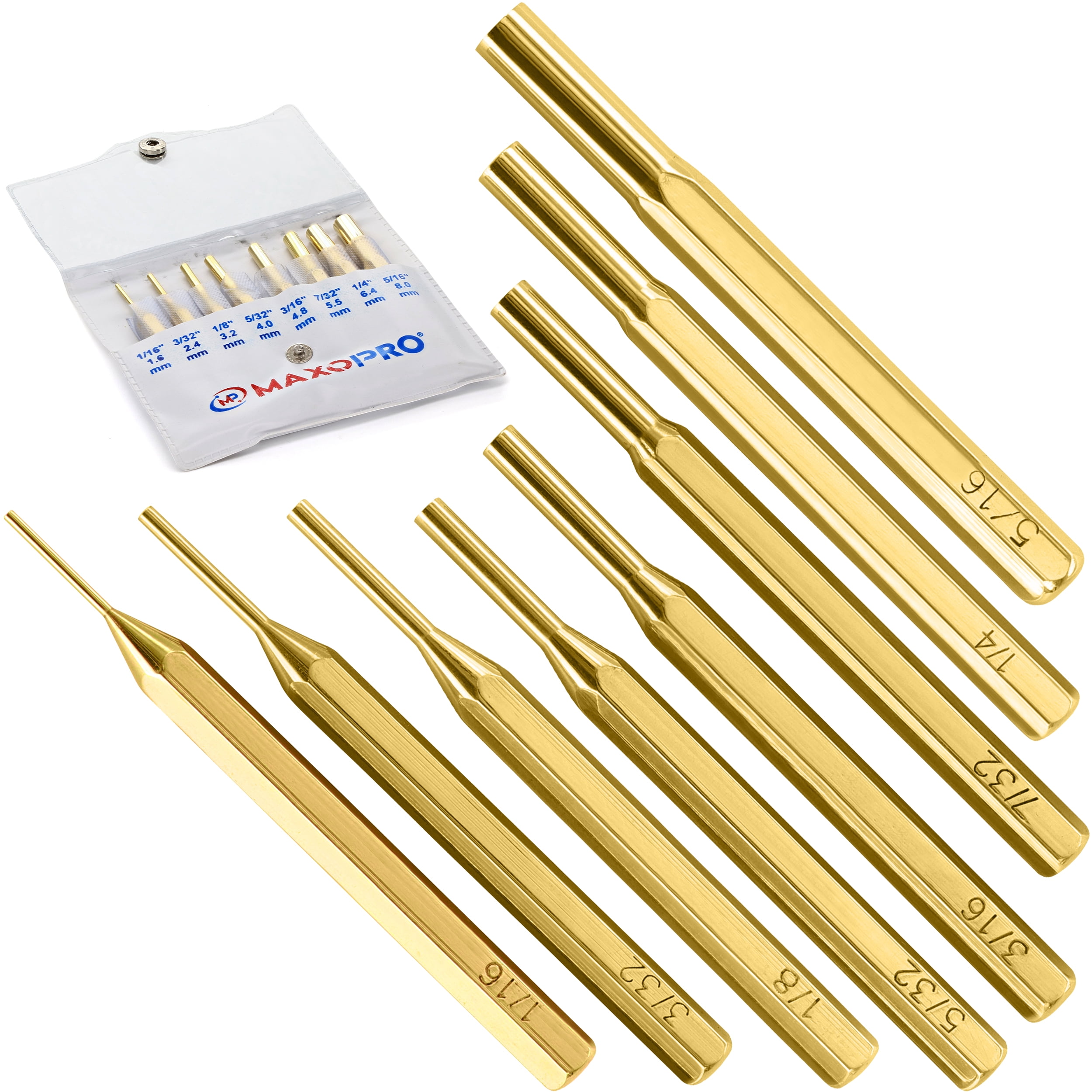 Premium Brass Punch Set – 8 Pcs Professional Brass Drive Pin Punch Set ...