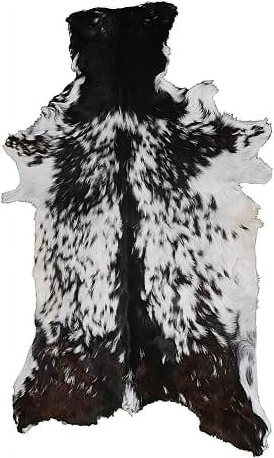 Premium Brown and White Goat Skin Rug | Soft Natural Hair-On Leather ...