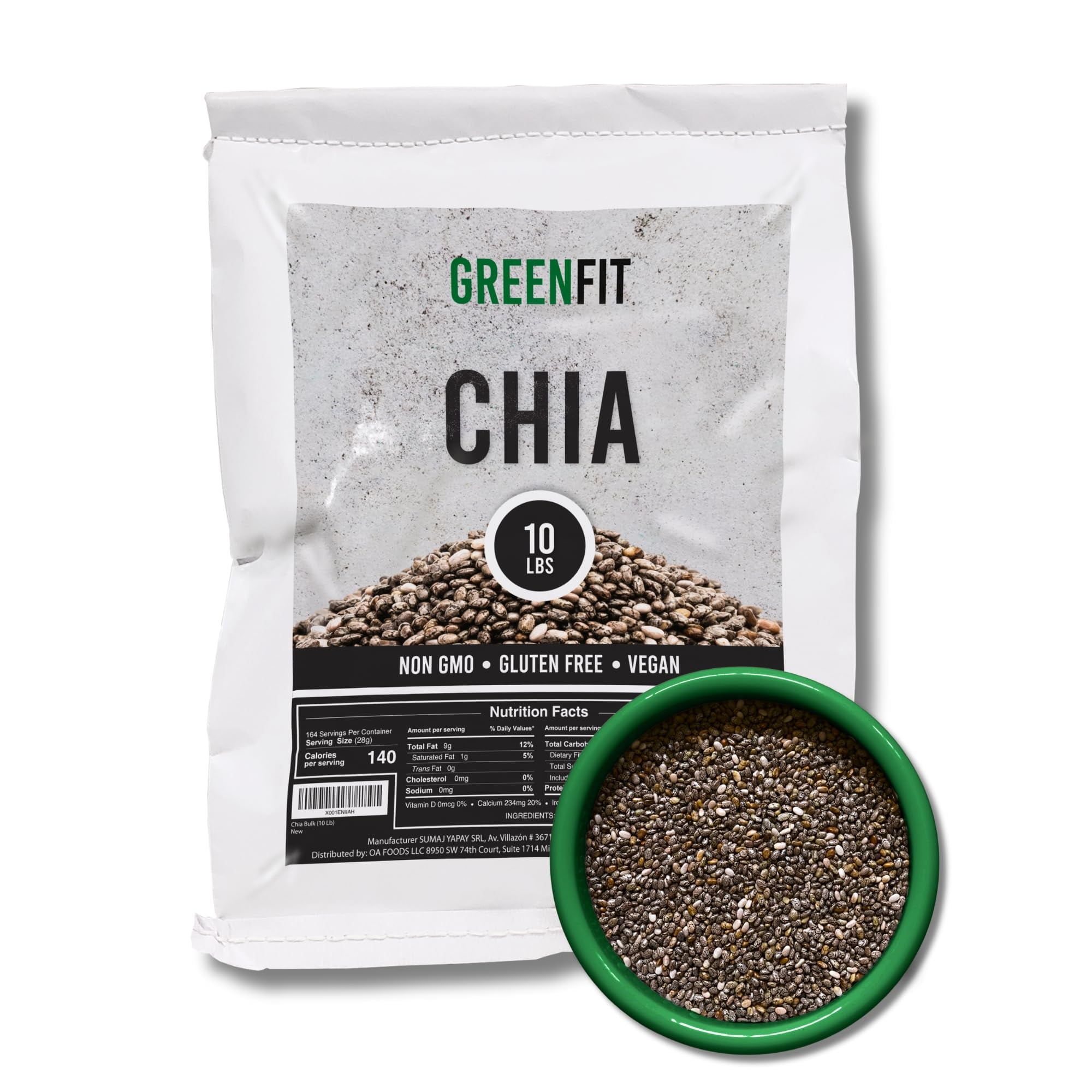 Premium Bulk Chia Seeds OKA4 (10Lbs Bag) | A+ Grade Chia | Nutrient ...