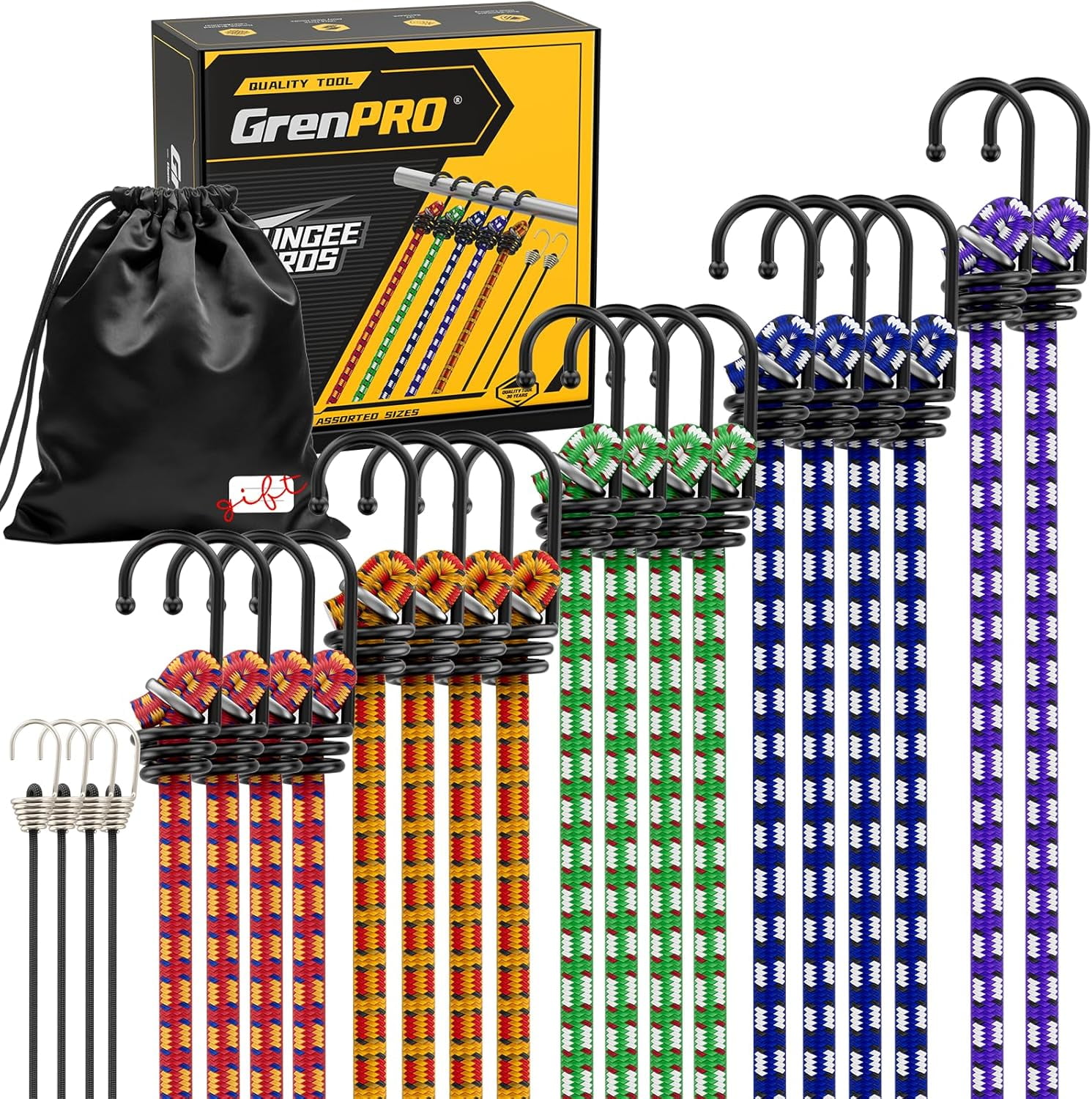 Premium Bungee Cords Heavy Duty - 22 pcs Bungee Cords with Hooks in A ...