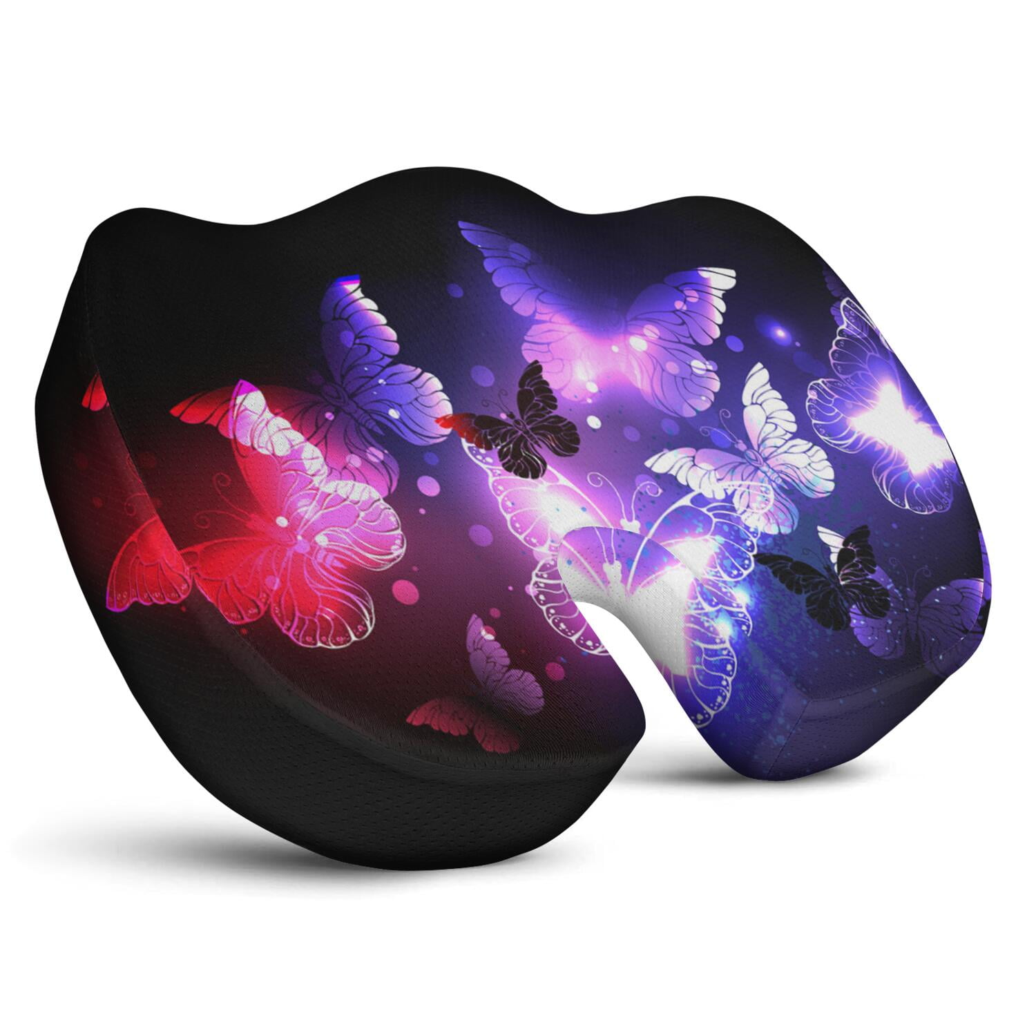 Premium Butterfly Pattern Memory Foam Seat Cushion Ergonomic Chair Pad ...