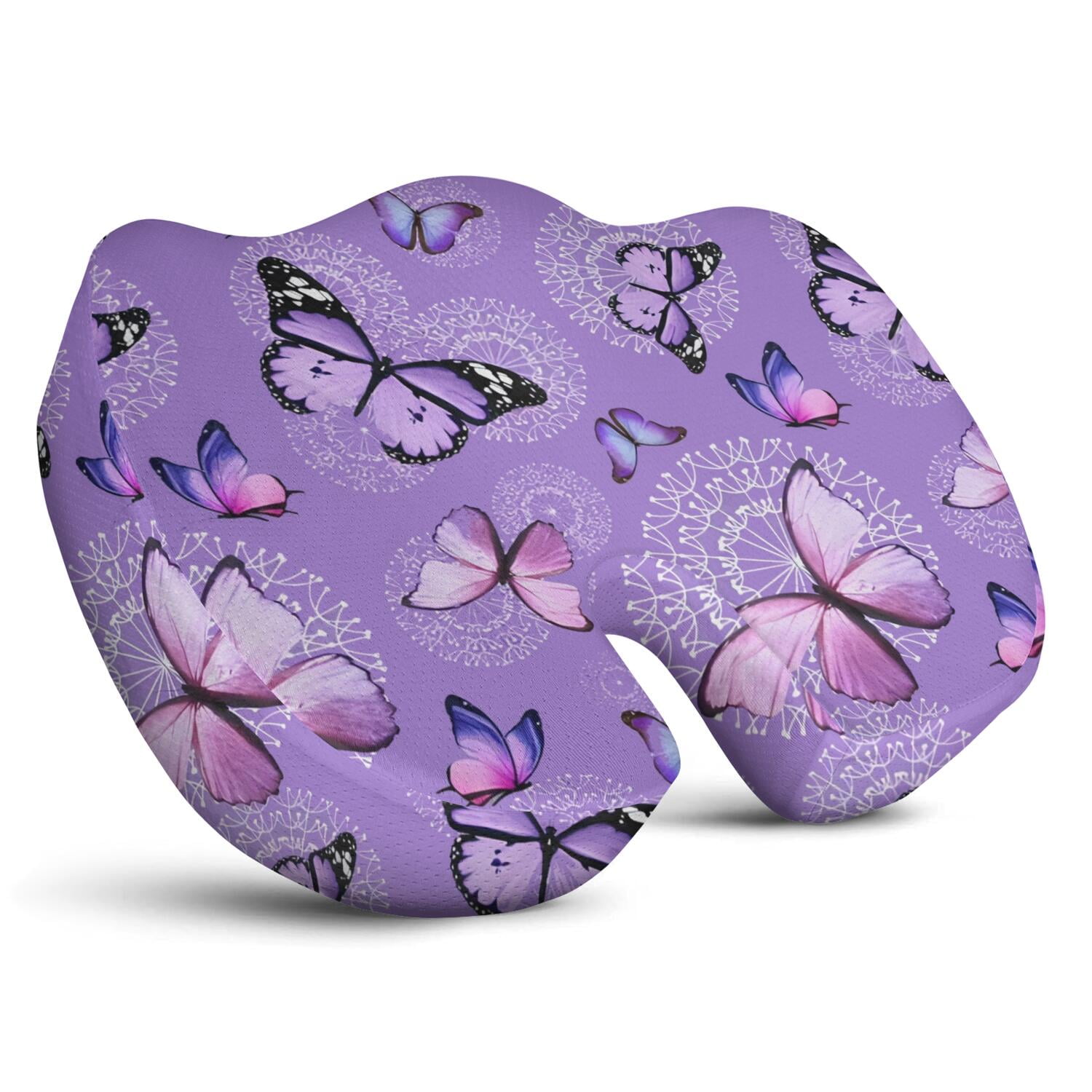 Premium Butterfly Pattern Memory Foam Seat Cushion Ergonomic Chair Pad ...