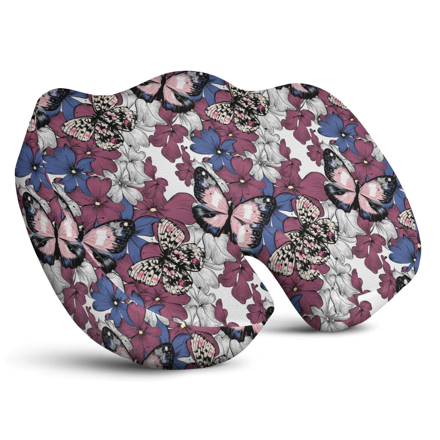 Premium Butterfly Pattern Memory Foam Seat Cushion Ergonomic Chair Pad ...