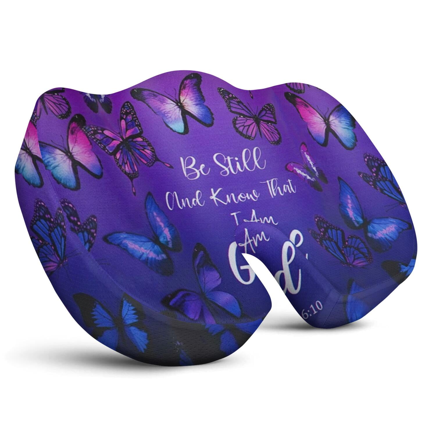 Premium Butterfly Pattern Memory Foam Seat Cushion Ergonomic Chair Pad ...