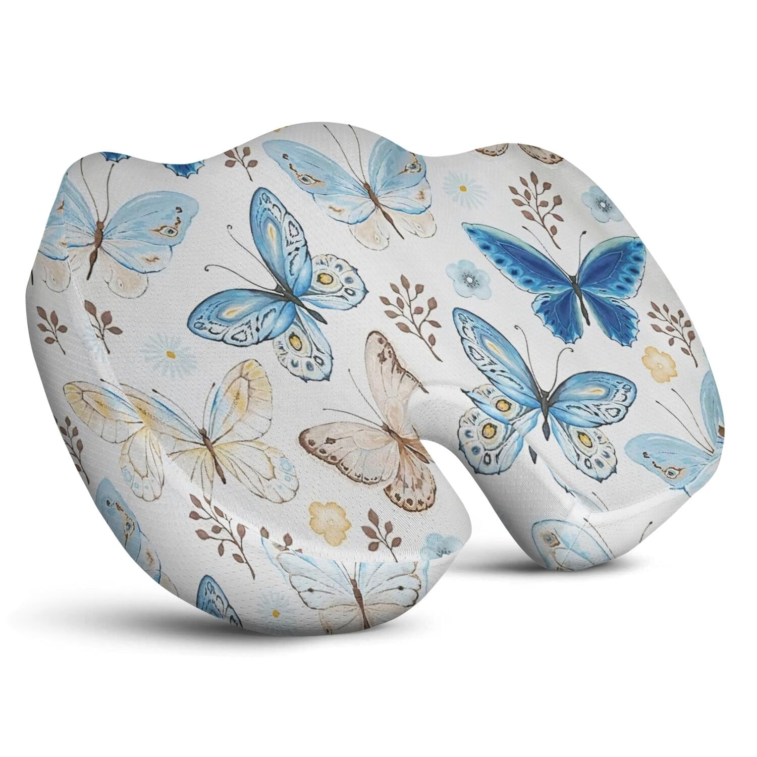Premium Butterfly Pattern Memory Foam Seat Cushion Ergonomic Chair Pad ...
