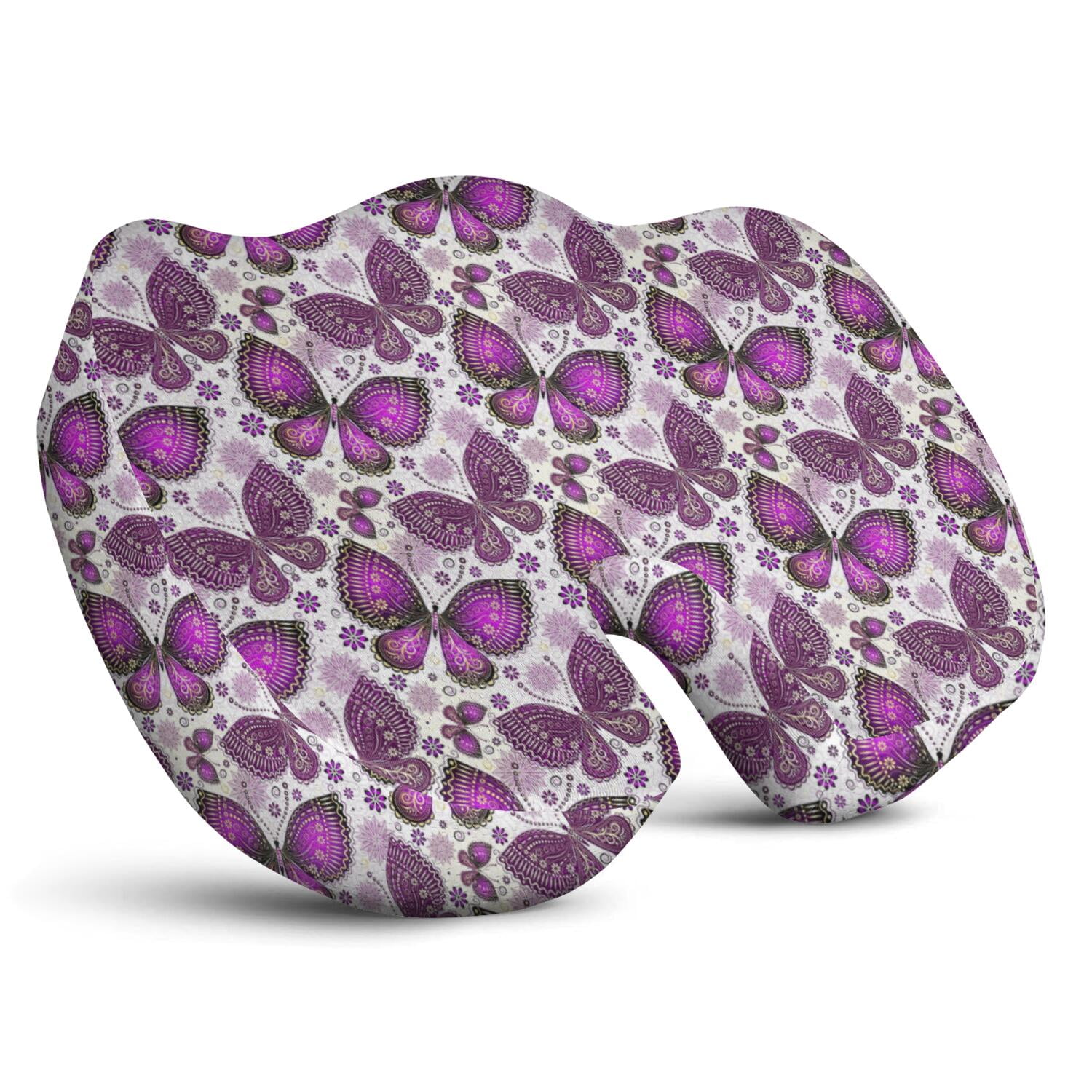 Premium Butterfly Pattern Memory Foam Seat Cushion Ergonomic Chair Pad ...