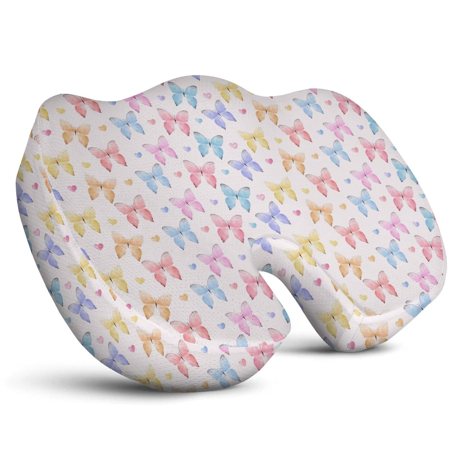 Premium Butterfly Pattern Memory Foam Seat Cushion Ergonomic Chair Pad ...
