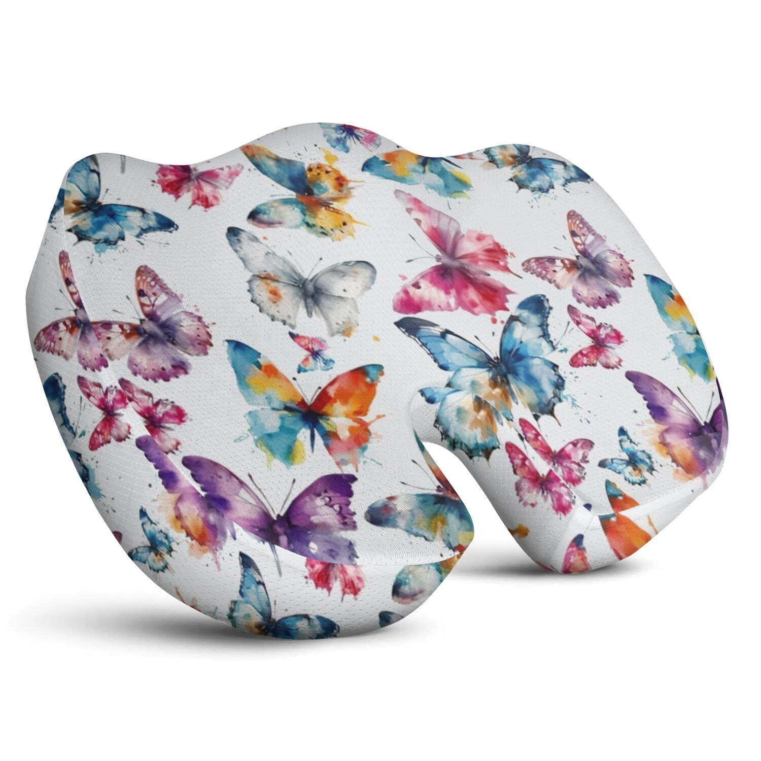 Premium Butterfly Pattern Memory Foam Seat Cushion Ergonomic Chair Pad ...