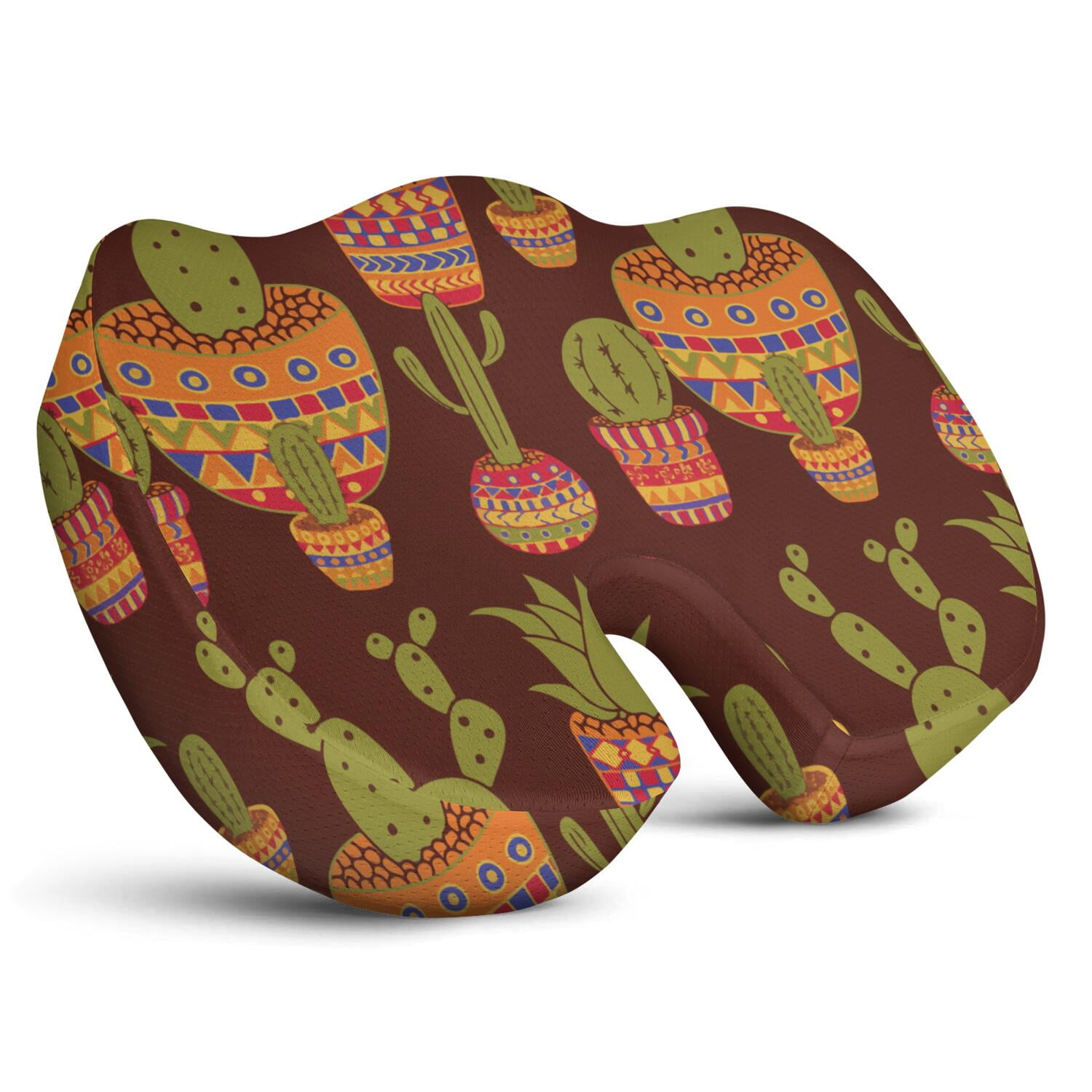 Premium Cactus Pattern Memory Foam Seat Cushion Ergonomic Chair Pad for ...