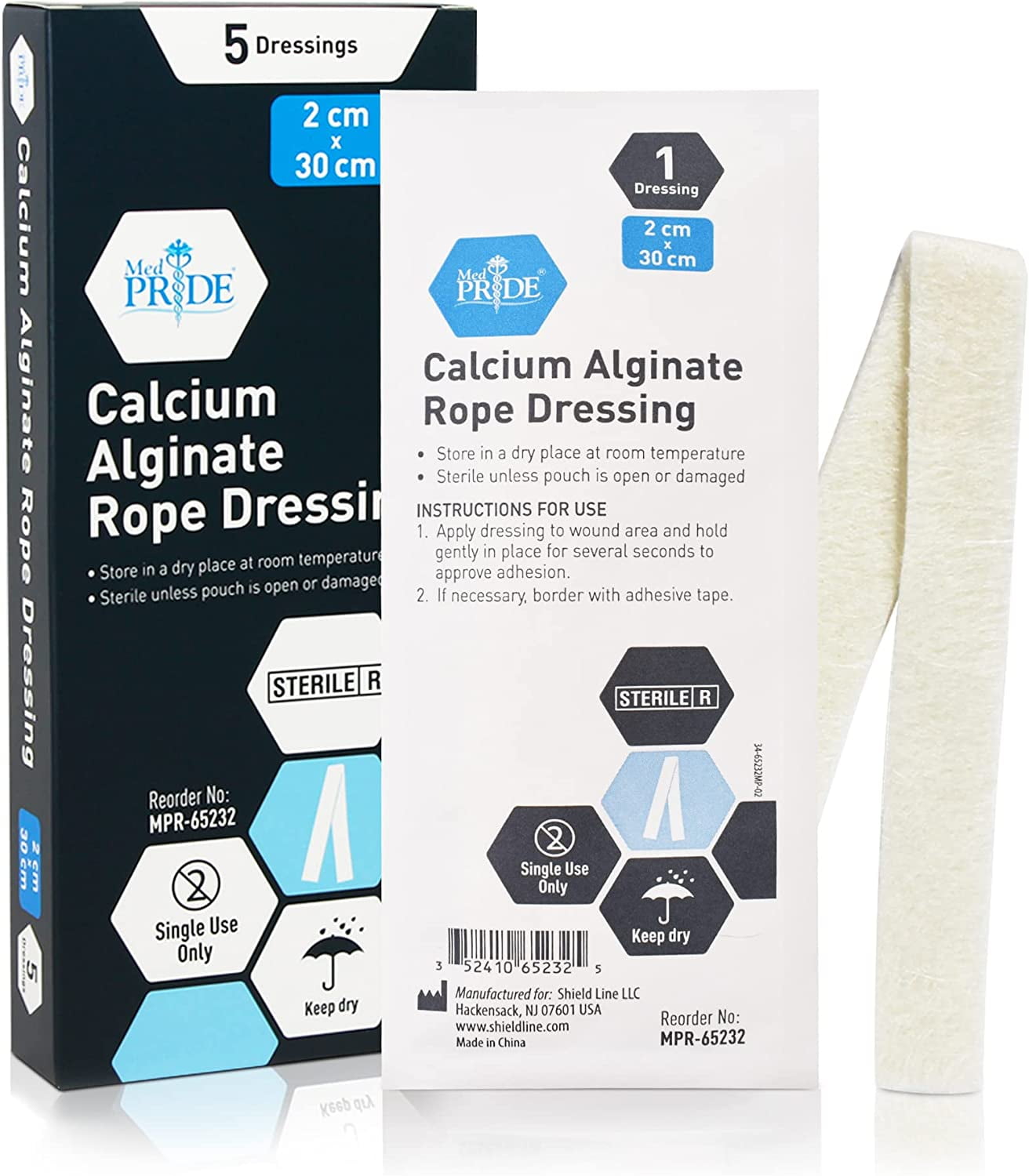 Premium Calcium Alginate Rope Dressing [Pack of 5] - Sterile ...