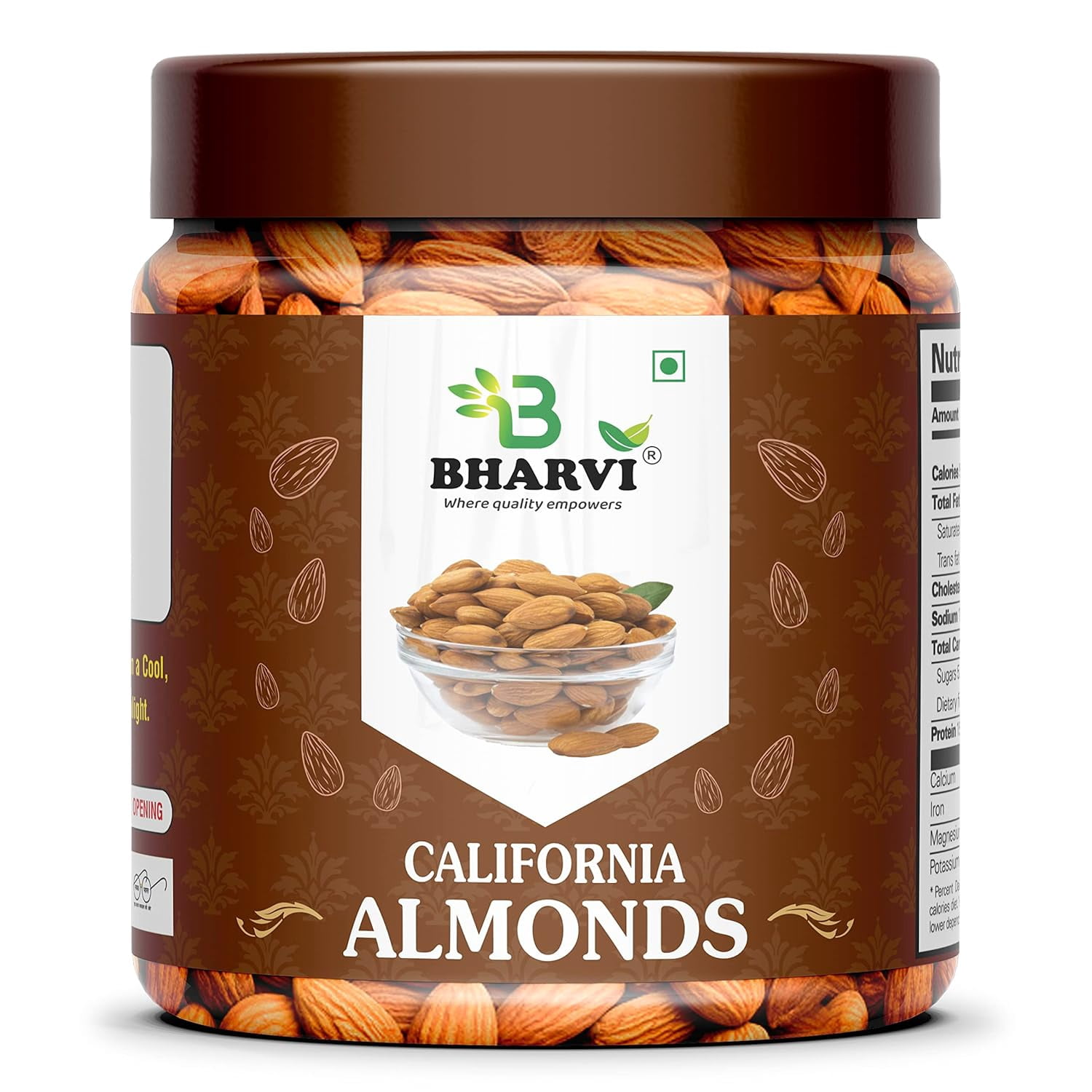 Premium California Almonds By Bharvi 100gm, | Raw American Almonds ...