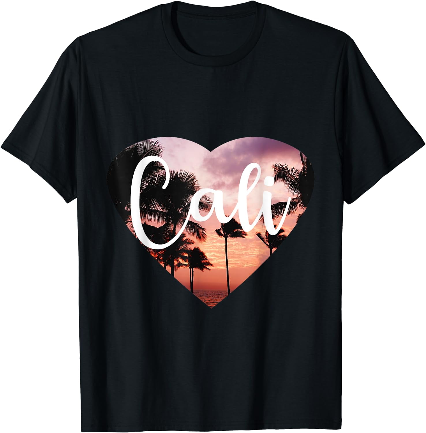 Premium California Cali Heart T-Shirts T-Shirt - Walmart.com