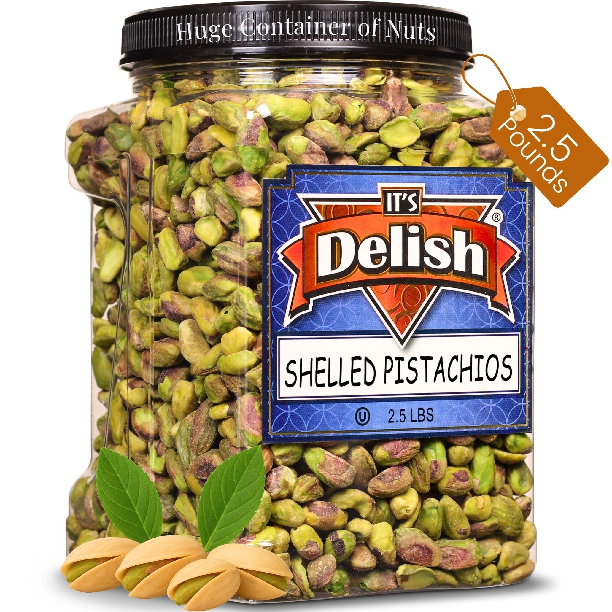 It's Delish Raw Shelled Pistachio Kernels, Unsalted, 2.5 LBS, Jumbo ...