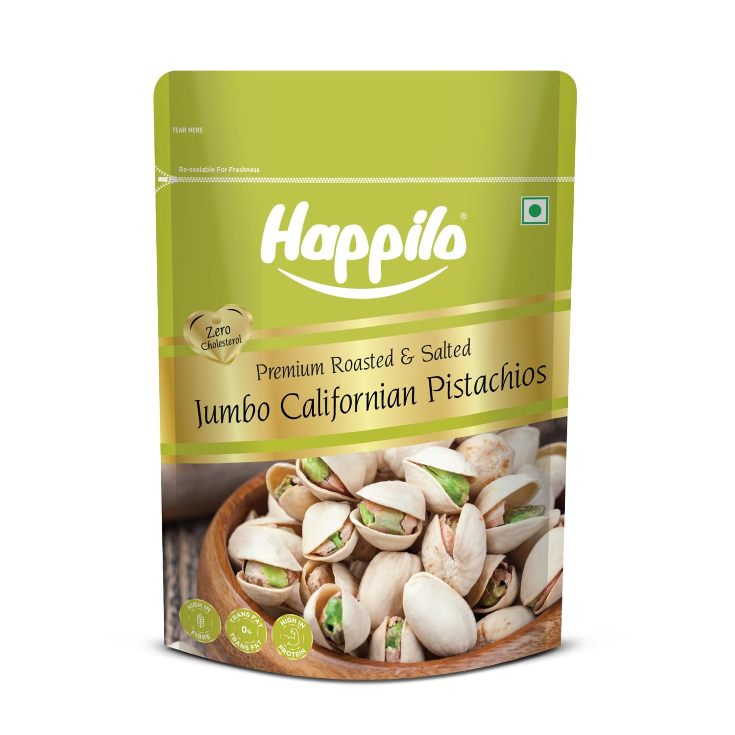 Premium California Roasted & Salted Pistachios By Happilo 500gm, | Vitamins & Minerals Rich ...