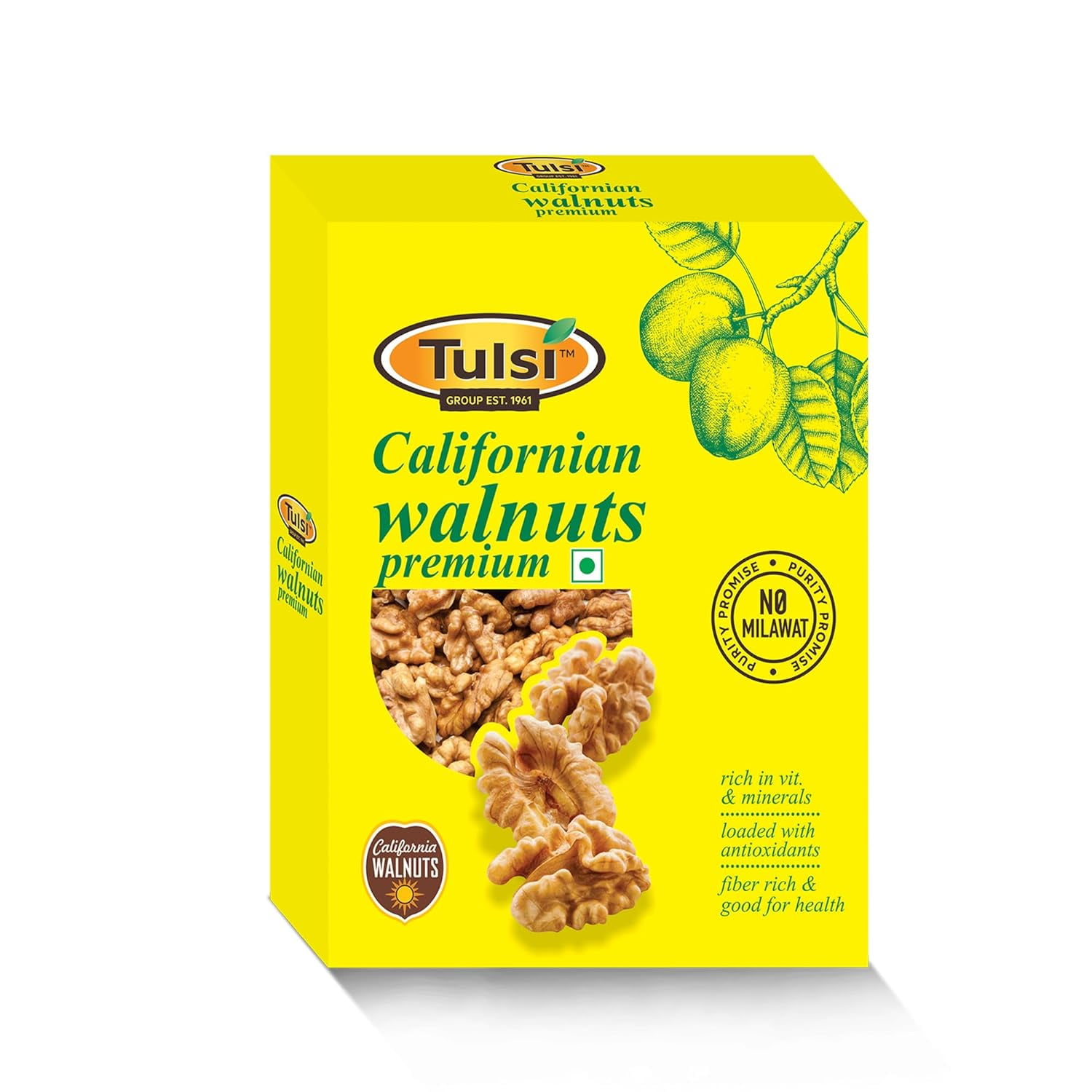 Premium California Walnut Kernels By Tulsi 200gm, | Rich In Fiber ...