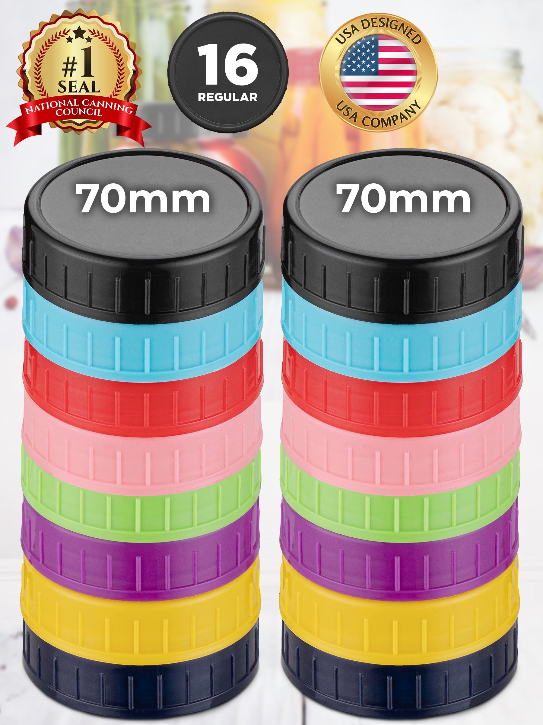 KapStrom Premium Canning Lids (16 Pcs Regular-Mouth) for Mason Jars ...