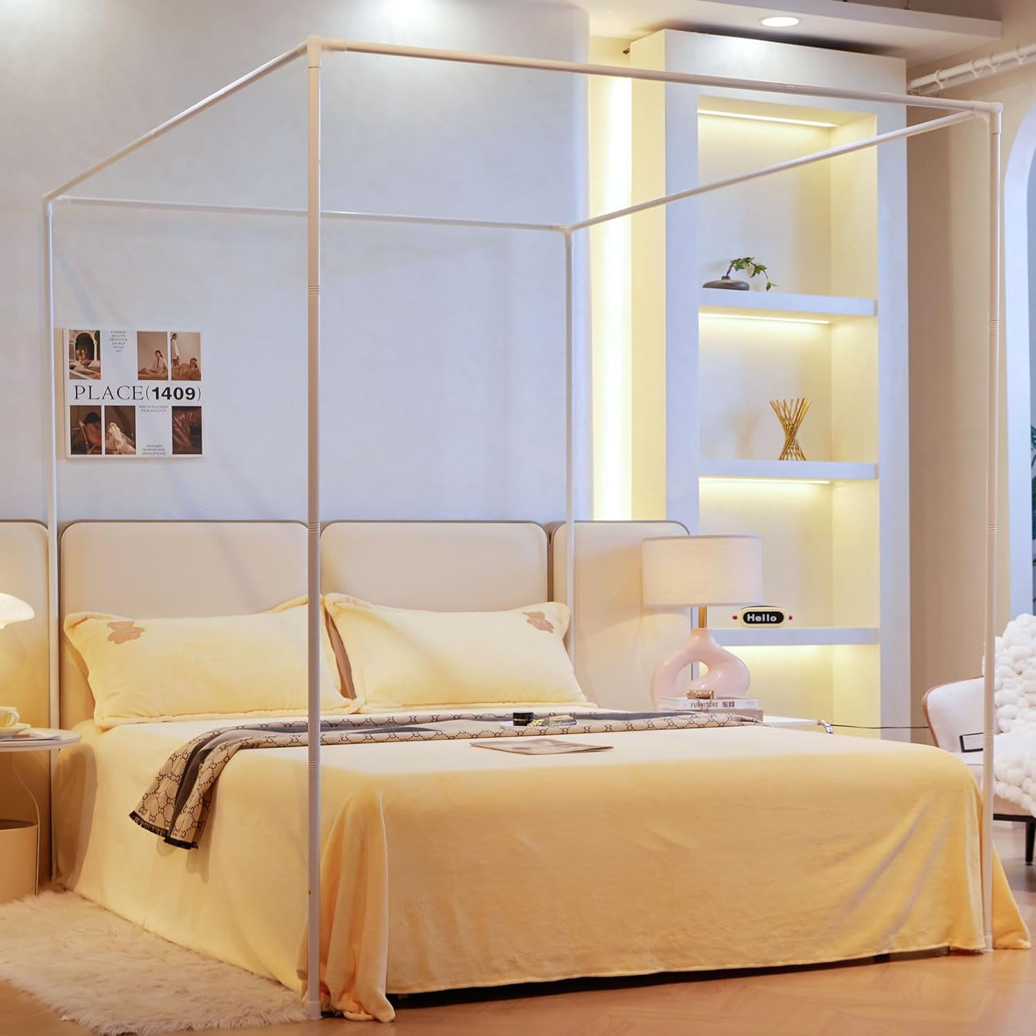 Premium Canopy Bed Frame Post for Full Size Beds, Enhanced Metal Poles ...