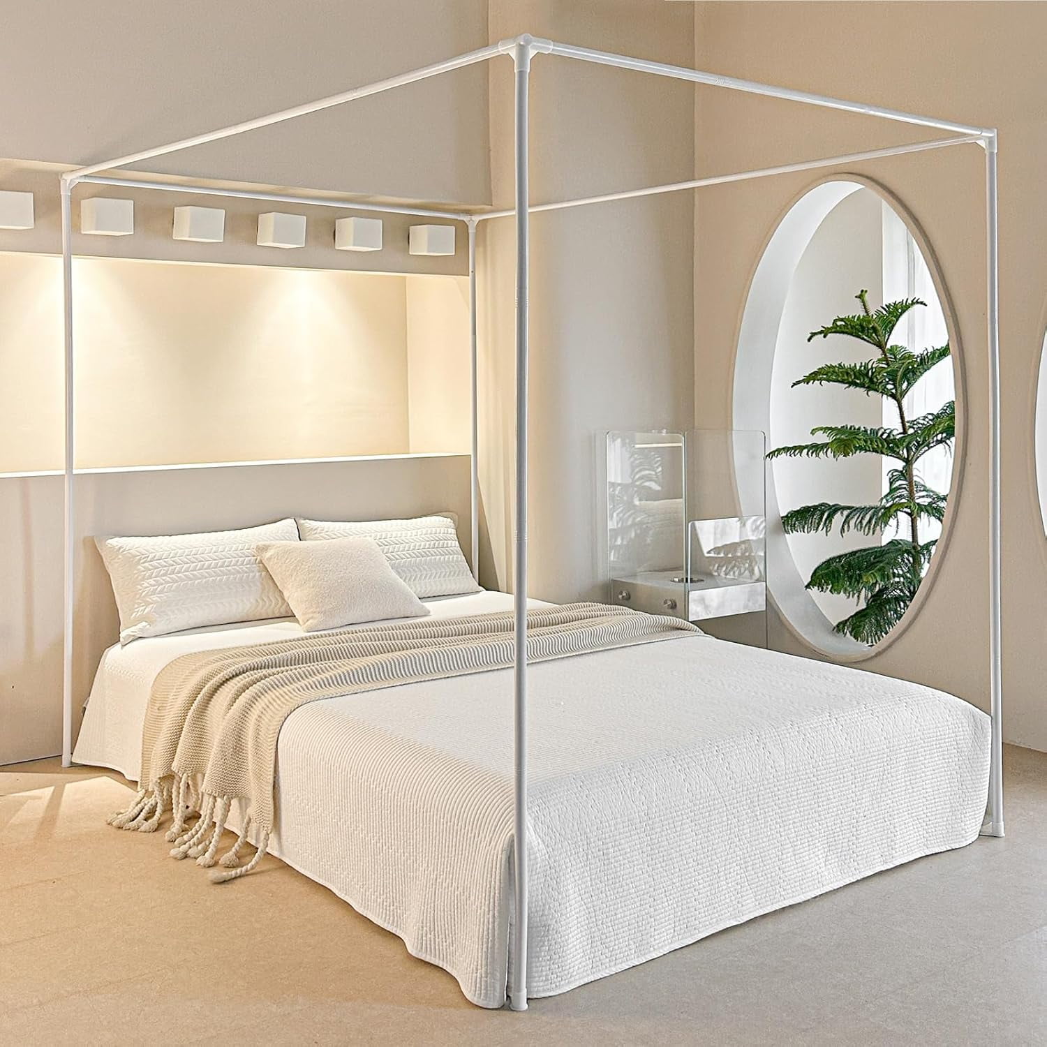 Premium Canopy Bed Frame Posts for King Size Beds - Sturdy Metal Poles ...
