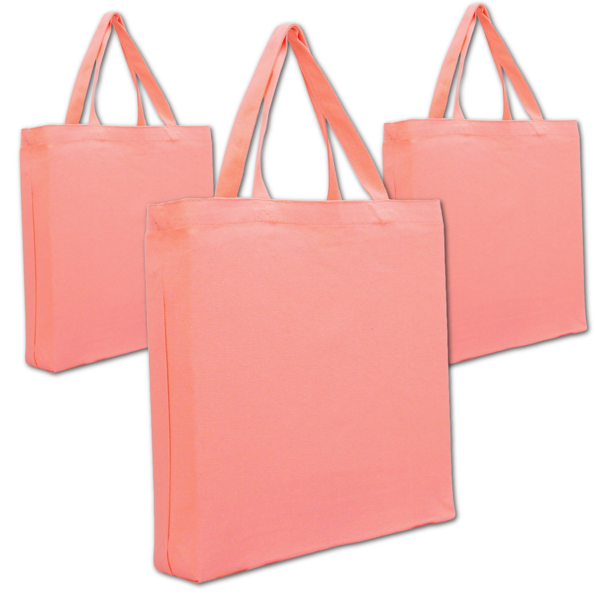 Premium Canvas Tote Bags | Pack of 3 | Several Color Options | Heavy ...