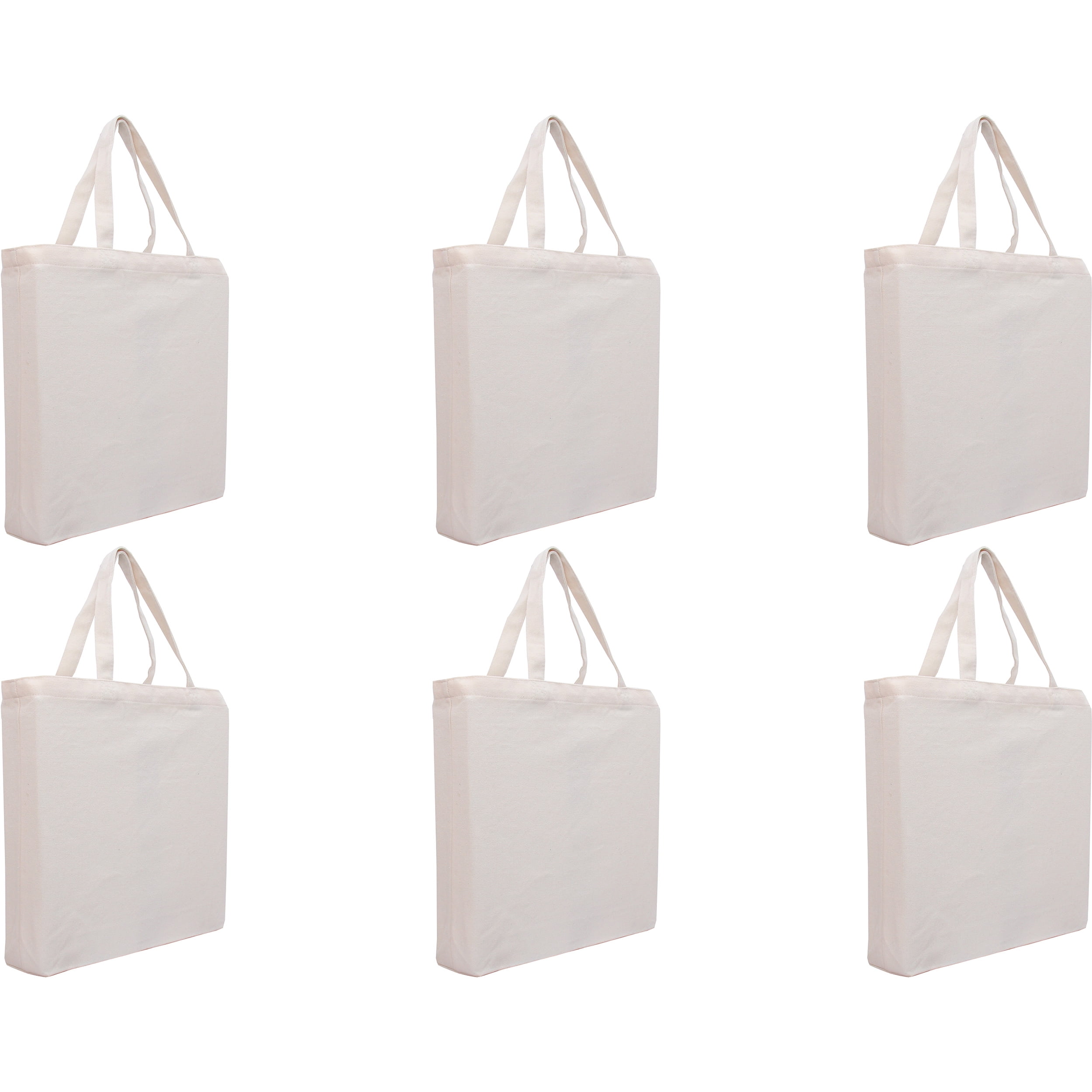 Premium Canvas Tote Bags | Pack of 6 | Heavy Duty 100% Cotton With ...