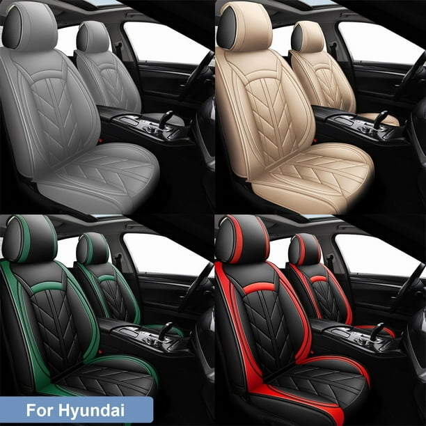 Premium Car Seat Covers for Hyundai 5 Seats Full Set PU Leather Auto Cushion Protector Front Rear Seat Cover for Elantra Tucson Sonata Palisade