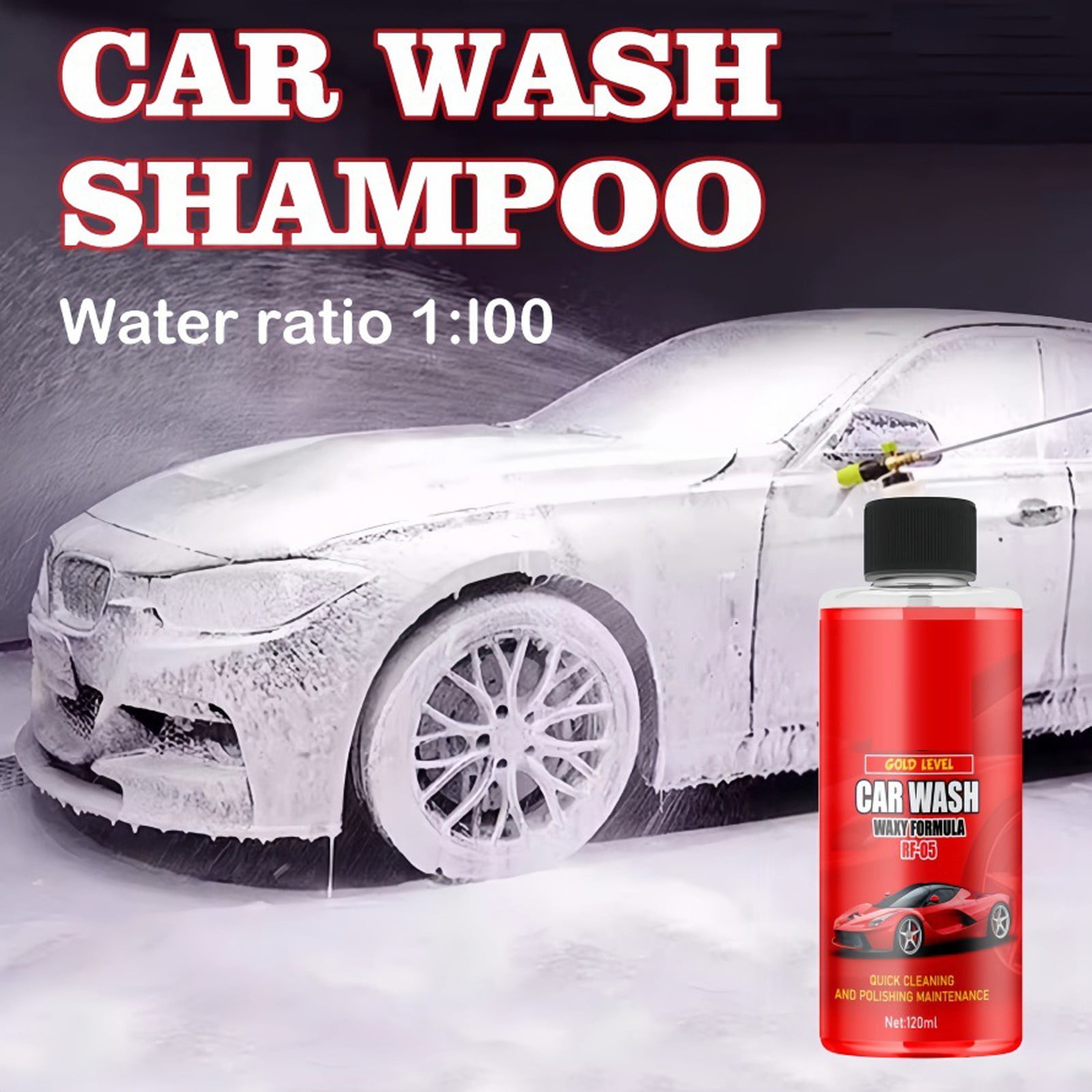 Premium Car Wash Liquid with Wax Formula, High-Gloss Shine, Deep ...