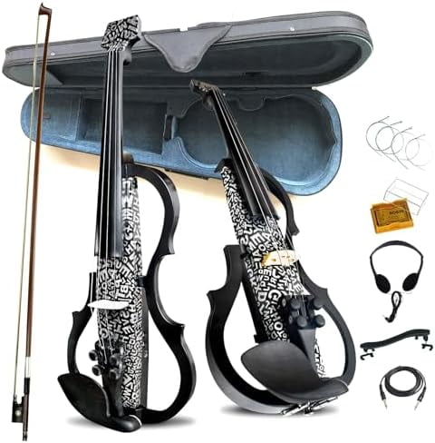 Premium Carbon Fiber Electric Violin Full Size 4/4,Professional Silent ...