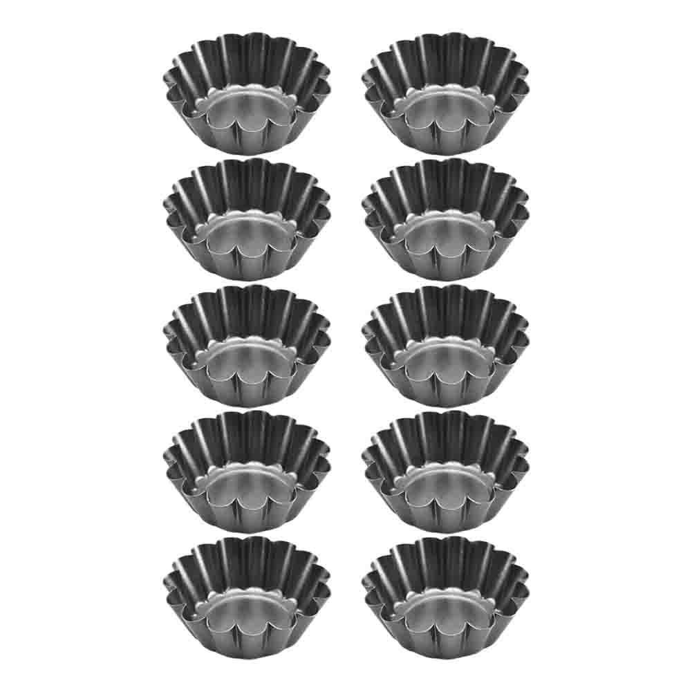 Premium Carbon Steel Tart Tins 10-Pack: Sturdy,Non-Stick 6.5cm Baking ...