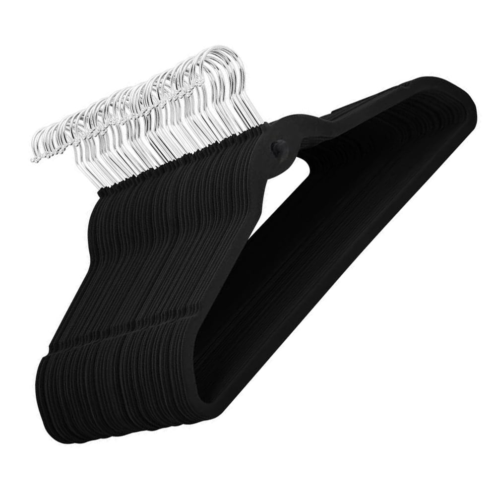 Premium Cascading Velvet Hangers 100 Pack - Hangers with Cascading 360 ...