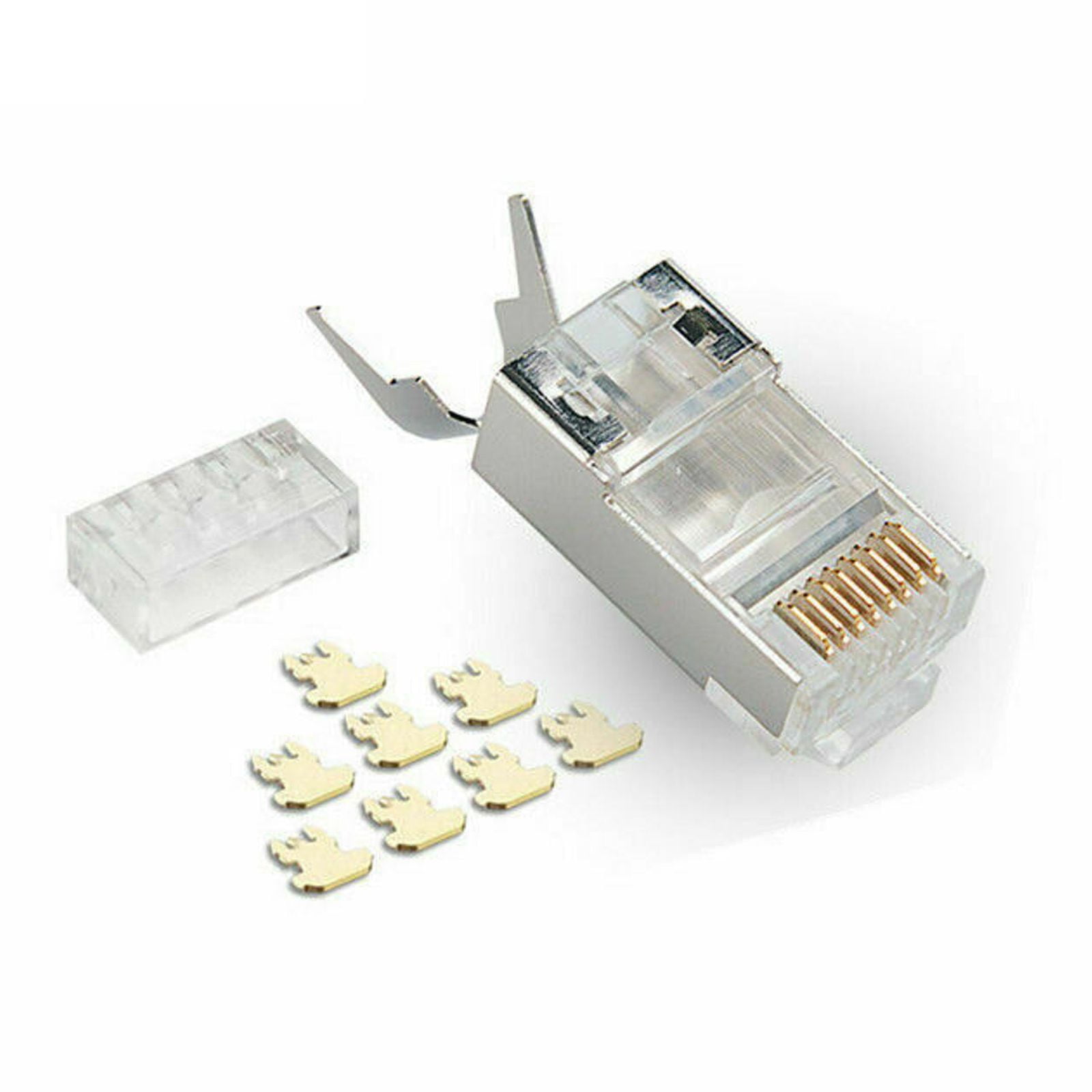 Premium Cat7 FTP RJ45 Modular Plug Gold Plated for Optimal Conductivity ...