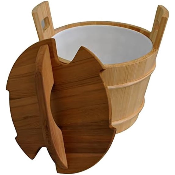Premium Cedar Sauna Bucket with Lid and Leak-Proof Liner – Spacious 18L ...