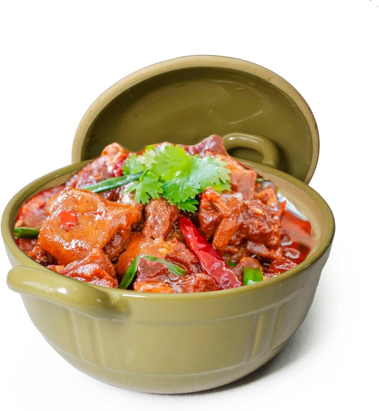 Premium Ceramic Casserole Clay Pot with Heat-resistant Bowls and Lid ...
