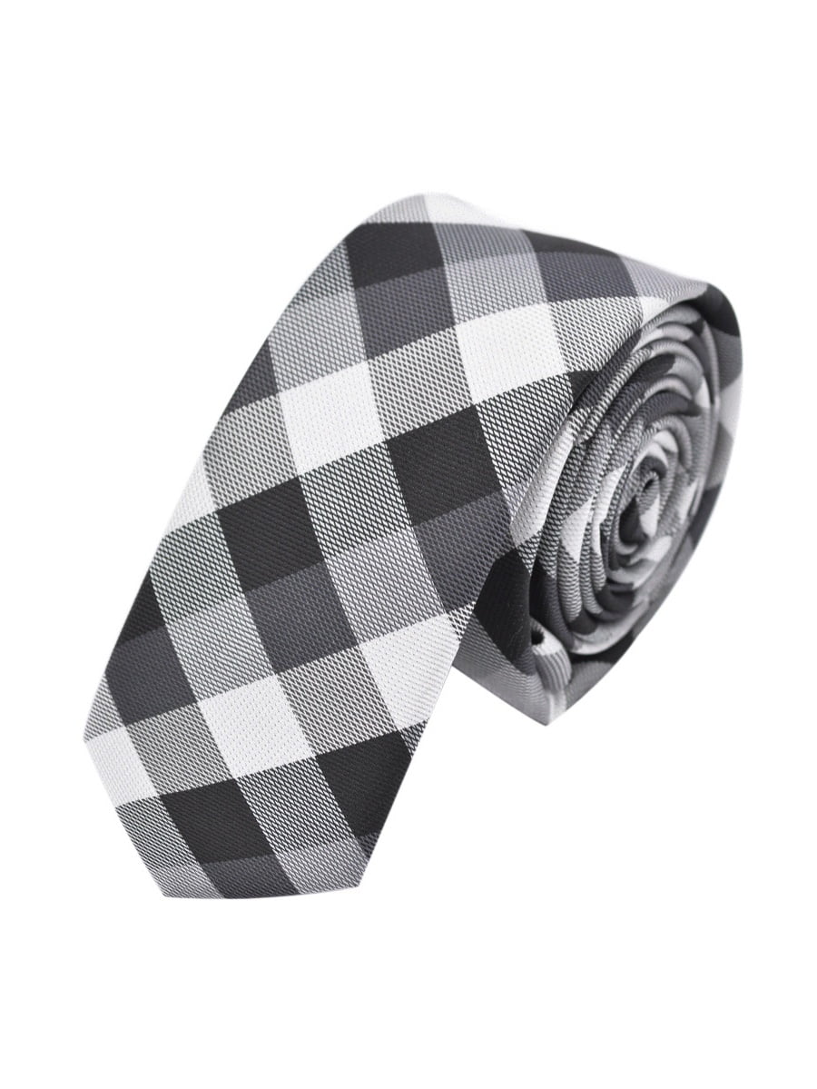Premium Checker Plaid 2" Skinny Necktie Neck Tie - Walmart.com